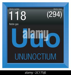 Ununoctium symbol. Element number 118 of the Periodic Table of the ...