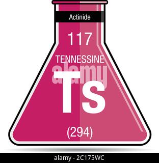Tennessine symbol. Element number 117 of the Periodic Table of the ...