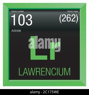 Lawrencium symbol. Element number 103 of the Periodic Table of the ...