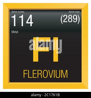 Flerovium symbol. Element number 114 of the Periodic Table of the ...