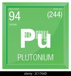 Plutonium symbol. Element number 94 of the Periodic Table of the Elements - Chemistry - Black ...