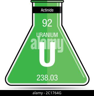 Uranium symbol. Element number 92 of the Periodic Table of the Elements ...