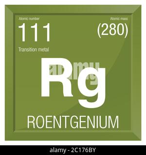 Roentgenium symbol. Element number 111 of the Periodic Table of the ...