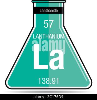 Lanthanium symbol. Element number 57 of the Periodic Table of the ...