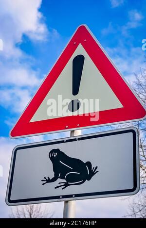 Funny road sign "Beware Frogs Crossing". Western Cape, South Africa ...