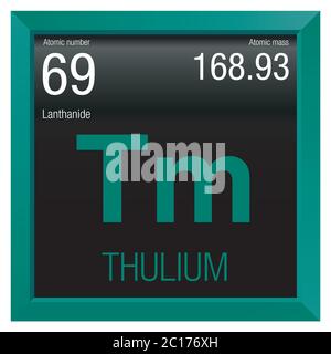 Thulium symbol. Element number 69 of the Periodic Table of the Elements ...