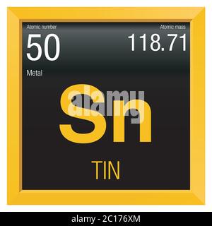 Tin symbol. Element number 50 of the Periodic Table of the Elements ...
