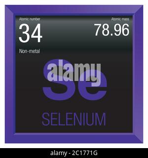 Selenium symbol. Element number 34 of the Periodic Table of the ...