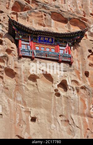 Qianfo Buddhist grottoes section of MatiSi-Horse Hoof Temple. Zhangye ...