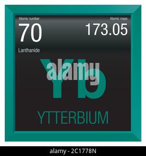 Ytterbium symbol. Element number 70 of the Periodic Table of the ...