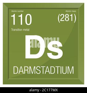 Darmstadtium symbol. Element number 110 of the Periodic Table of the ...