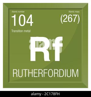 Rutherfordium symbol. Element number 104 of the Periodic Table of the ...