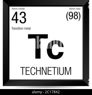 Technetium symbol. Element number 43 of the Periodic Table of the ...