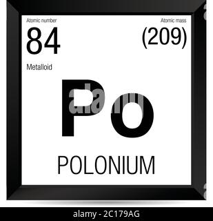 Polonium symbol. Element number 84 of the Periodic Table of the ...