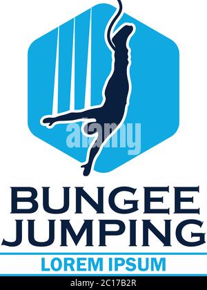 bungee jumping logo with text space for your slogan / tag line, vector ...