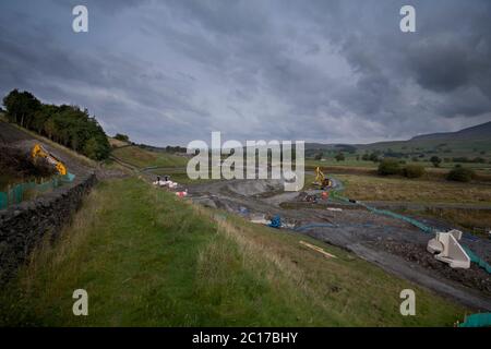 Construction of the freight siding for Arcow Quarry at Helwith Bridge ...