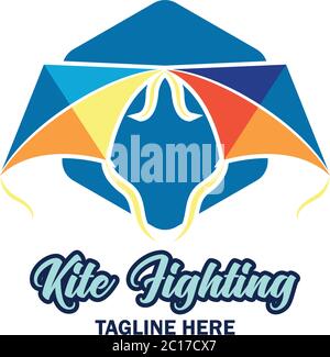 kite fighting logo with text space for your slogan / tag line, vector ...