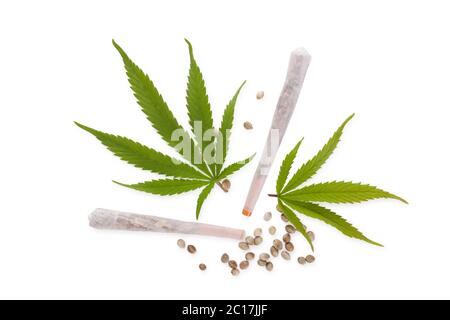 Cannabis joints and seeds from above Stock Photo - Alamy