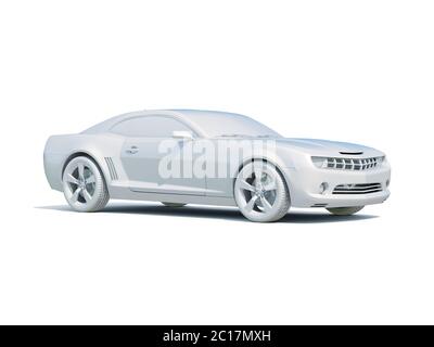 3d Car White Blank Template Stock Photo - Alamy