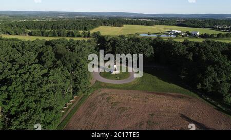 Aerial view of Virginia Monument at Gettysburg Battlefield National ...