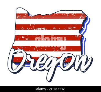 Oregon state map typography. Oregon map typography. Oregon lettering ...
