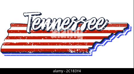 Tennessee US state hand drawn pencil sketch outline map with heart ...
