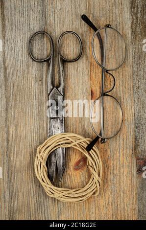 oval hank of packthread over wooden background Stock Photo - Alamy