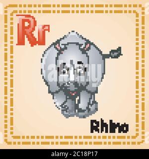 Flashcard letter R is for rhinoceros Stock Vector Image & Art - Alamy