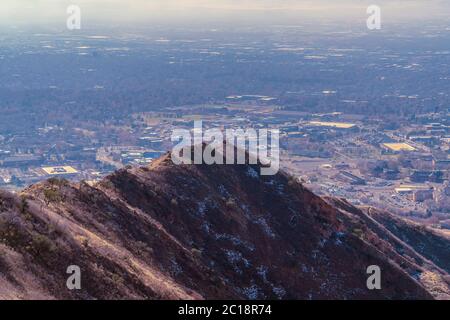 Mountain summit overlooking Salt Lake City, Utah Stock Photo - Alamy
