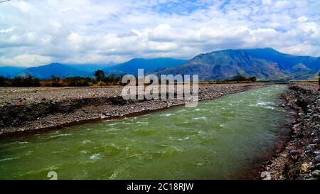Landscape of Ramu river and valley at Madang, Papua New Gunea Stock ...