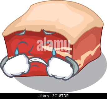 Crying bacon mascot cartoon style Stock Vector Image & Art - Alamy