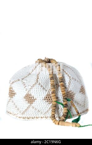 Black songkok, traditional Muslim hat, white background Stock Photo - Alamy