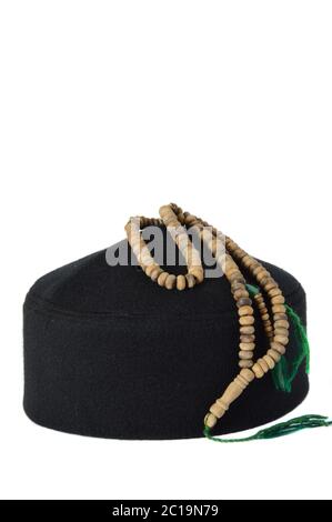 Black Peci or Songkok. Songkok or traditional cap for muslims isolated ...