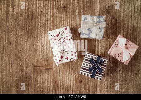 Top view of various gift boxes Stock Photo - Alamy