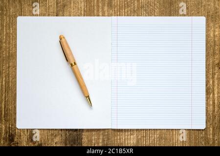 Open lined exercise book Stock Photo - Alamy