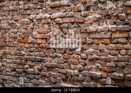 Old messy brick wall texture background exterior Stock Photo - Alamy