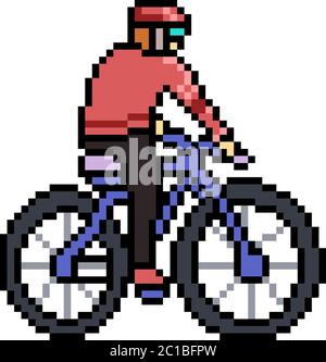Bike Pixel art. 8 bit bicycle sign. pixelated Vector illustration Stock ...