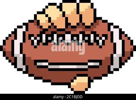 8-bit American football pixel ball. ball in vector illustration Stock ...