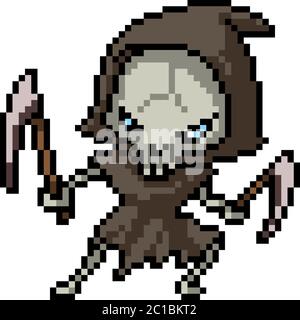 vector pixel art death jibi isolated cartoon Stock Vector Image & Art ...