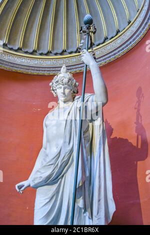 Rome. Italy. The Braschi Antinous statue, the Round Hall, Pio ...