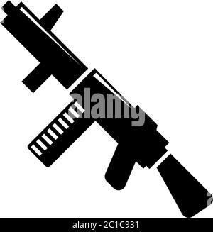 Vector illustration MP5 submachine gun isolated on white background ...
