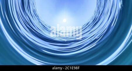 curved ocean surface with horizon. 3d rendering Stock Photo - Alamy