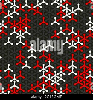 Modern seamless pattern of colored triplex geometric shape on dark ...