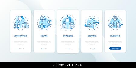 Startup education onboarding mobile app page screen with linear ...