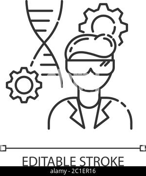 biomedical engineer worker line icon vector illustration Stock Vector ...