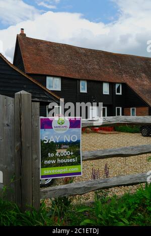 Save Capel campaign poster in village of Tudeley protesting against ...