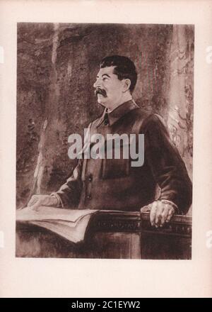 A 1940's portrait of Soviet politician, revolutionary, and political ...