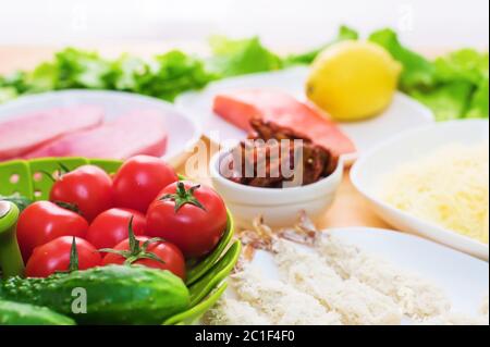 Seafood. Greek cuisine. Making tasty and healthy food at home Stock ...