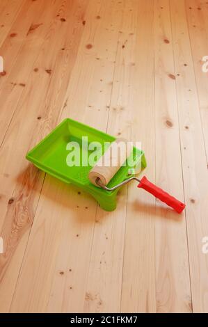 paint brush and roller for decoration Stock Photo - Alamy