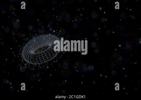 Wire frame annulus. Connected dots and lines. connection structure ...